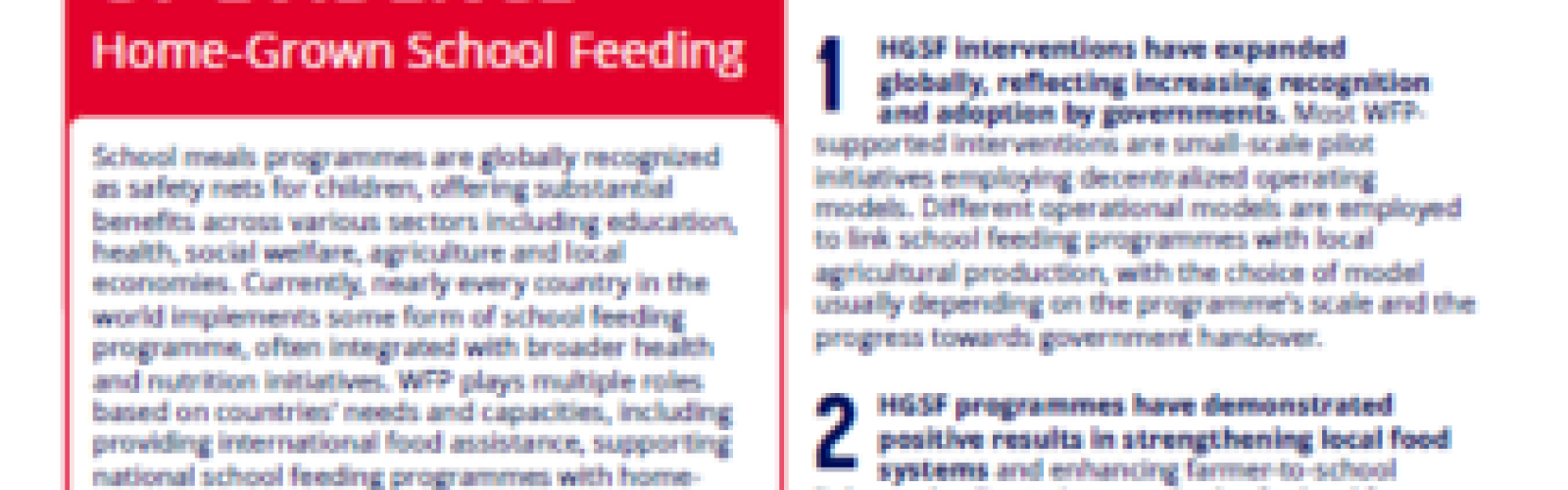 Summary of Evaluation Evidence: Home Grown School Feeding | EvalForEarth