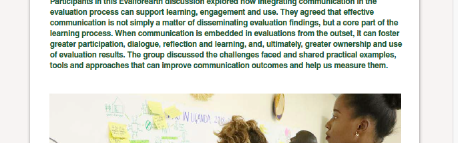 Au-delà du rapport final: que faut-il pour bien communiquer sur l’évaluation? Résumé de la ...